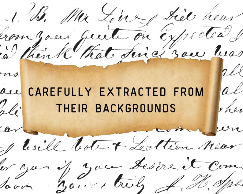 Vintage Handwritten Overlay PNG Clipart, Old Textures Bundle, Digital ...