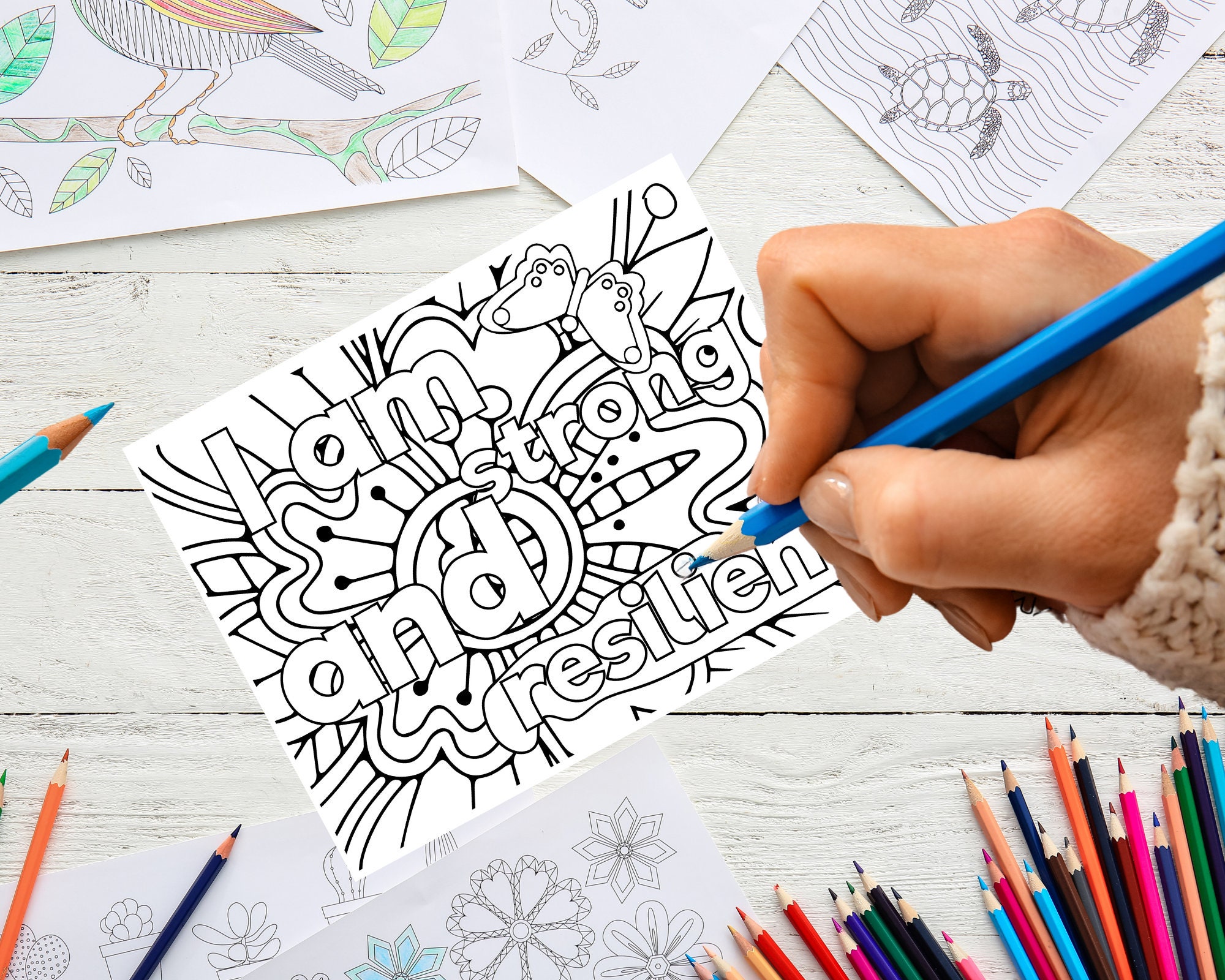 Anxiety Relief and Self Care Coloring Pages Digital Download 24 Therapy ...