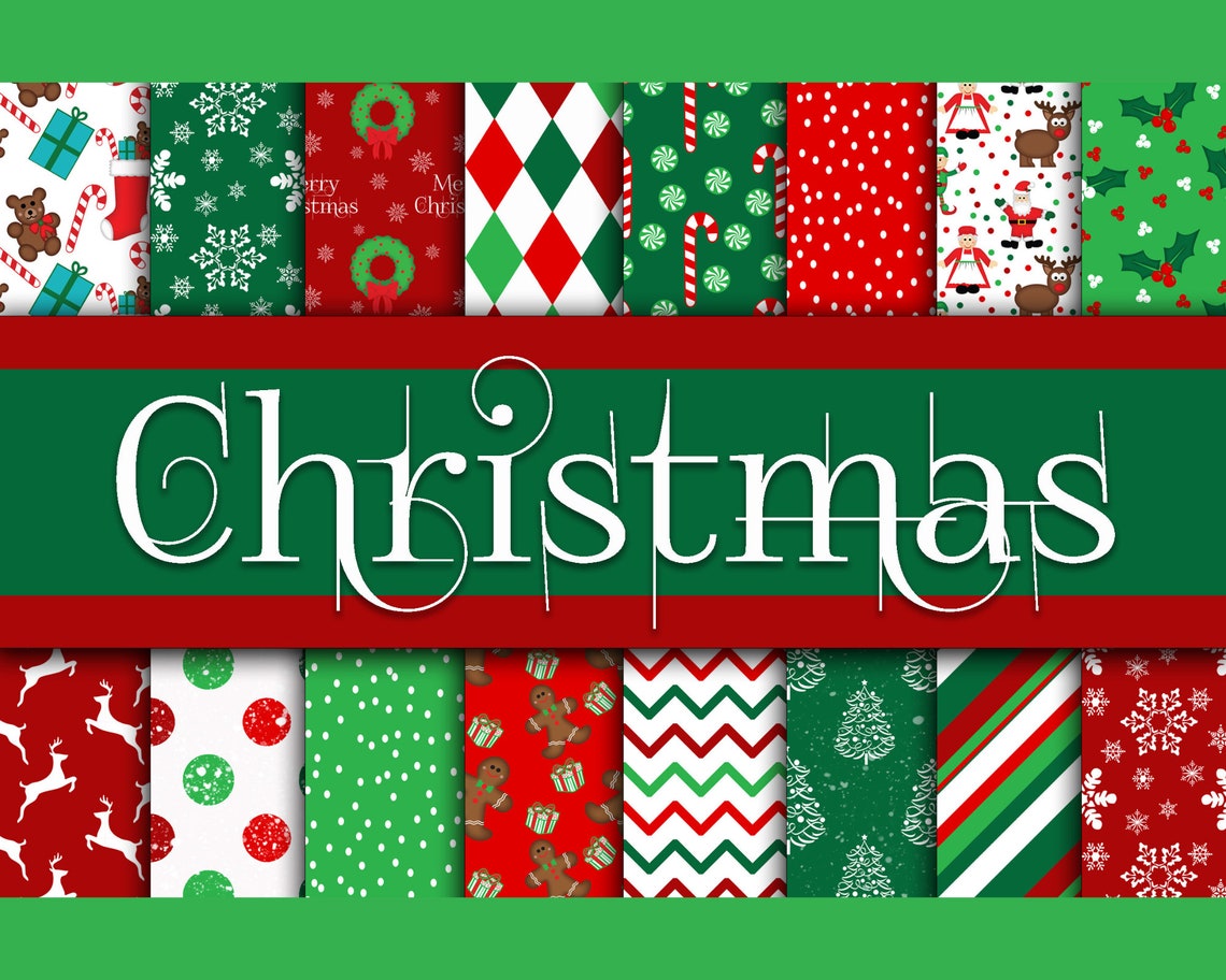 Christmas Digital Papers,christmas Scrapbook Papers,santa Paper ...