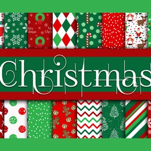 Christmas Digital Papers,christmas Scrapbook Papers,santa Paper ...