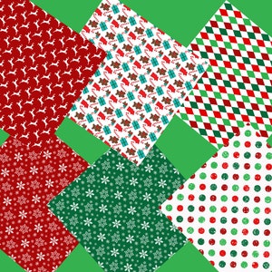 Christmas Digital Papers,christmas Scrapbook Papers,santa Paper ...