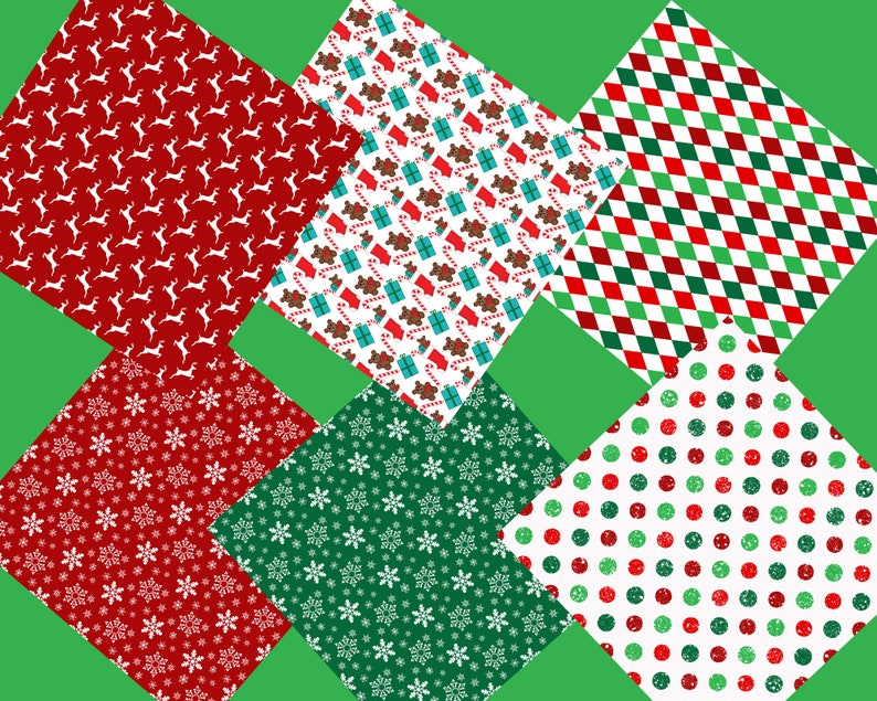 Christmas Digital Papers,christmas Scrapbook Papers,santa Paper ...