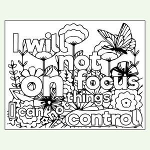 Anxiety Relief and Self Care Coloring Pages Digital Download 24 Therapy ...