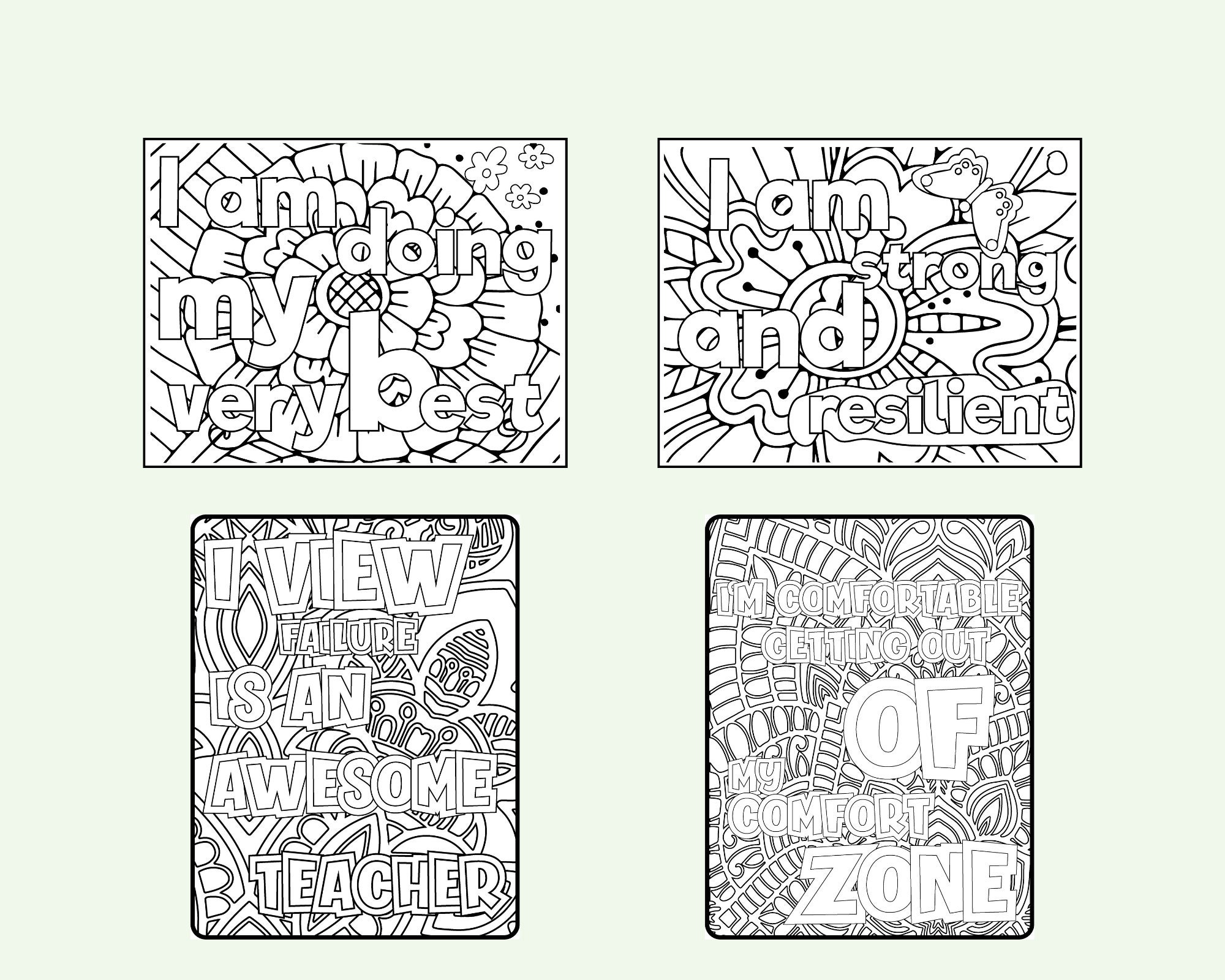 Anxiety Relief and Self Care Coloring Pages Digital Download 24 Therapy ...