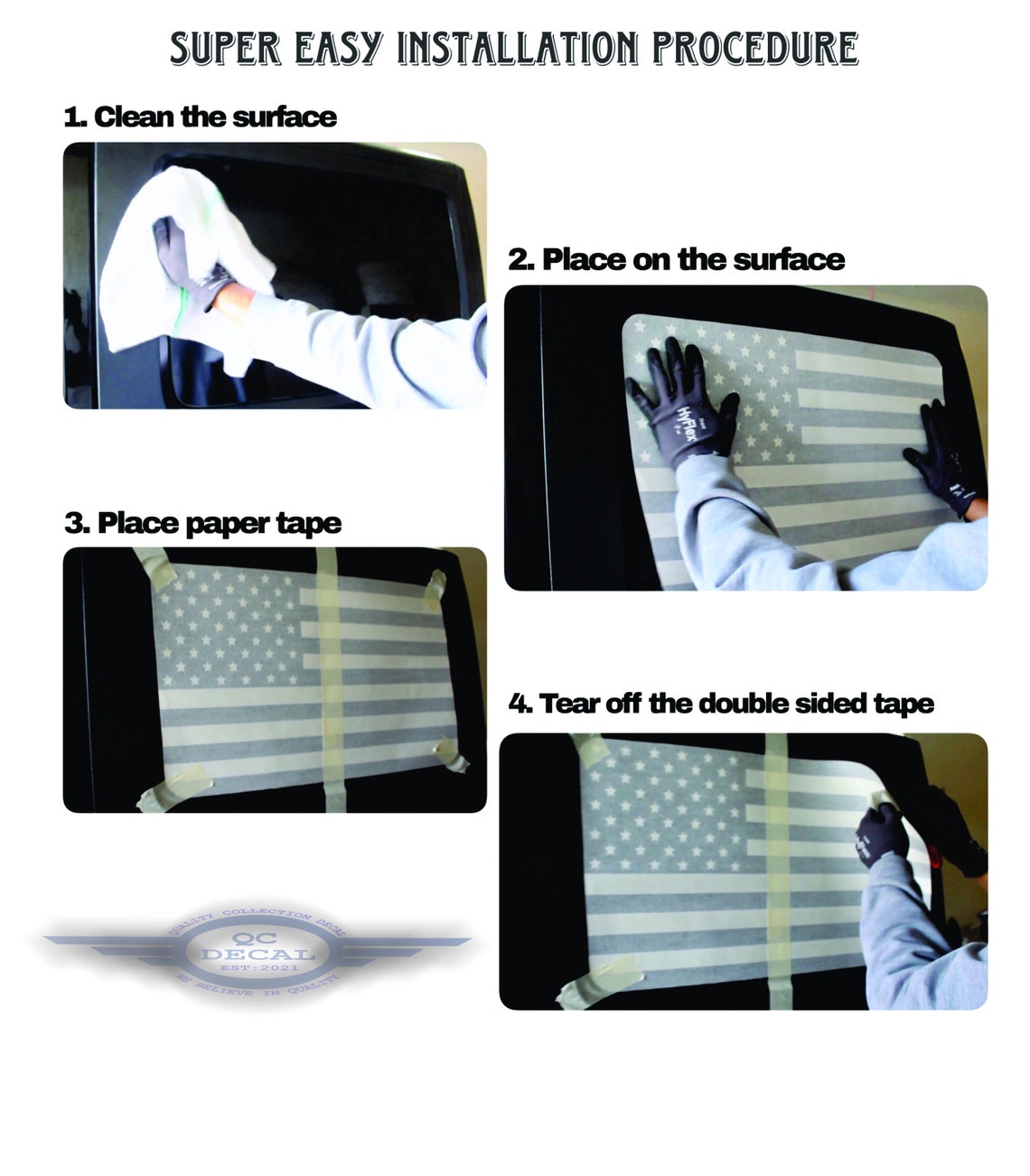 Precut American Flag Window Decals Fit for 2011 – 2018 Jeep Wrangler JK ...