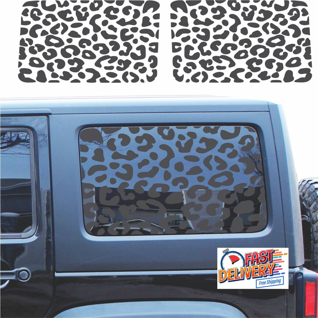 Precut Leopard Cheetah Print Window Decals Fit for Jeep Wrangler Jk ...