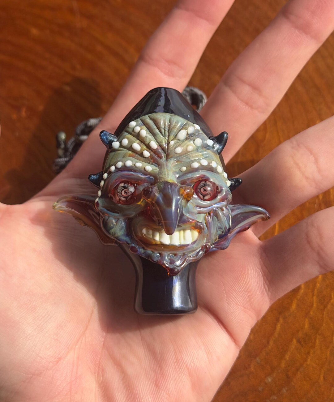 Handmade Flame-sculpted Glass Goblin Pendant Necklace - Etsy