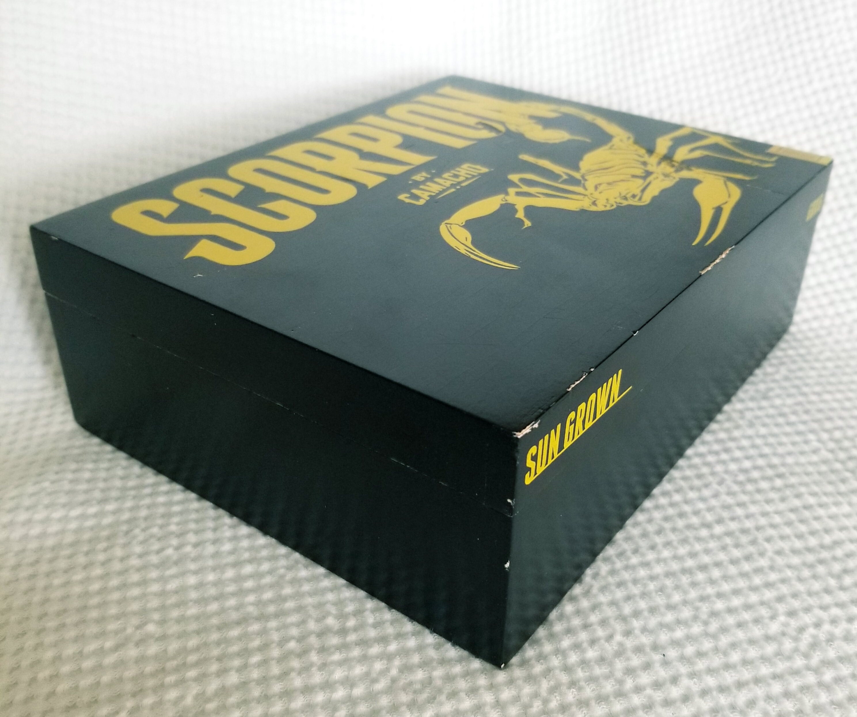 Cigar Box Empty Wood Scorpion by Camacho Yellow Black 7 X 5 1/2 X 2 1/2 ...