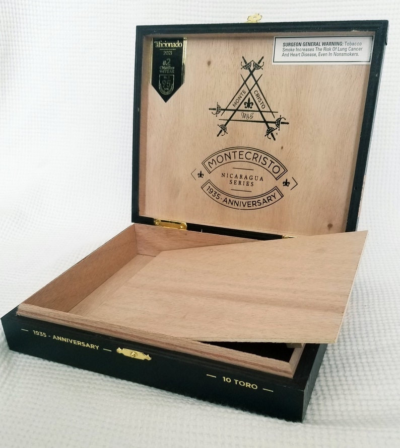 Cigar Box Empty Wood Montecristo 1935 Anniversary 8 1/2 X 7 X - Etsy