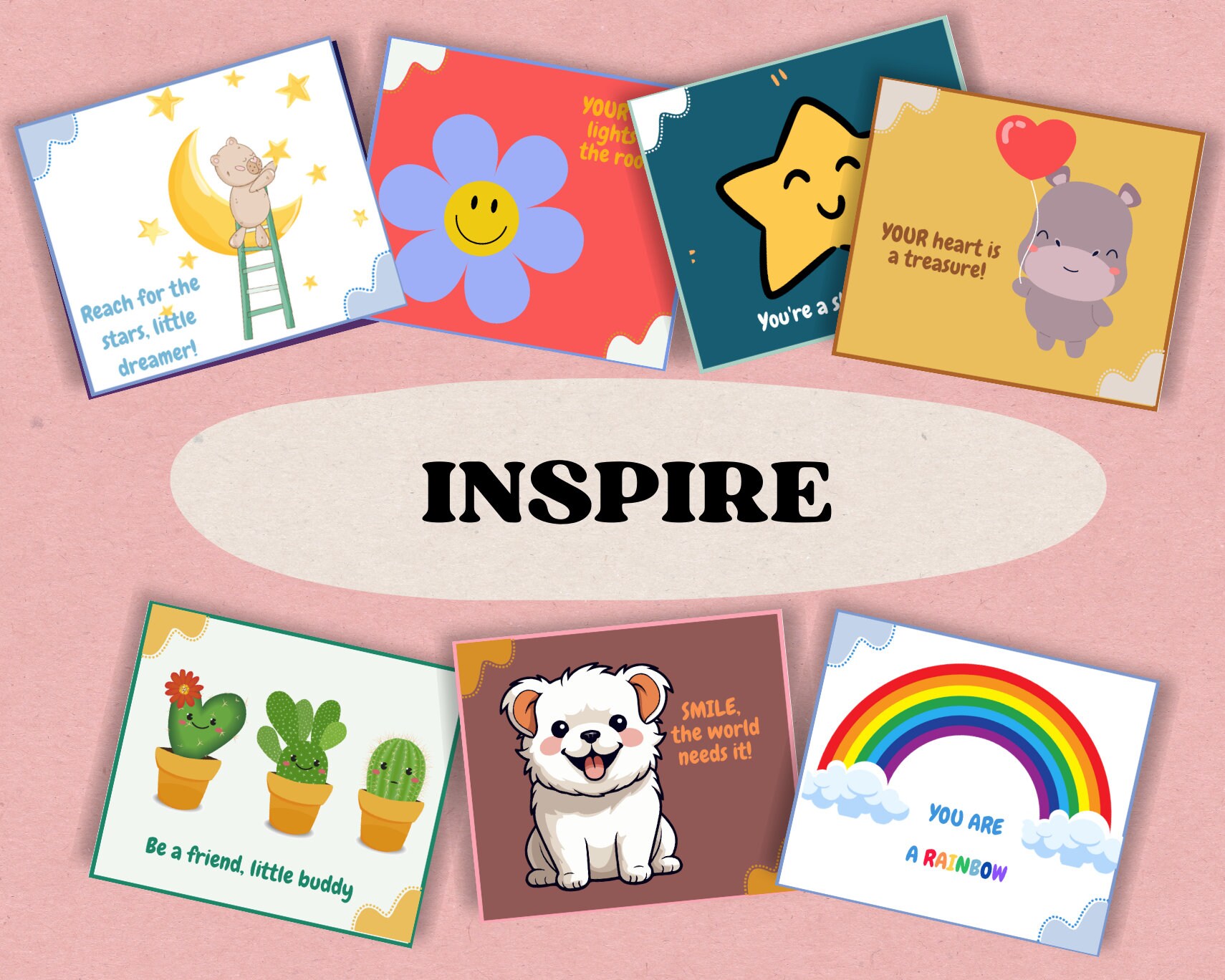 Positive Affirmation Notes for Kids | Set of 24 Children's Motivational ...