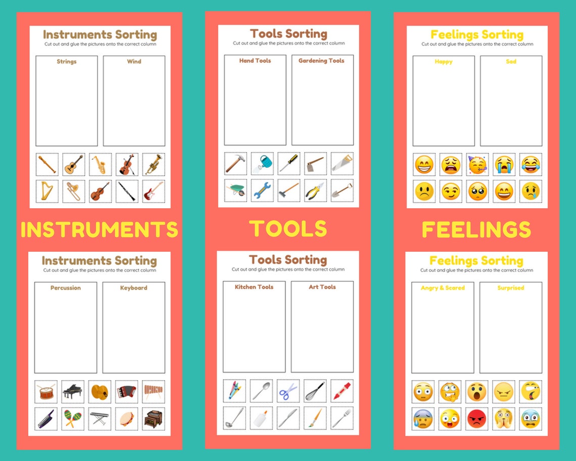 30 Educational Sorting Worksheets for Kids Fun Learning Games for Early ...