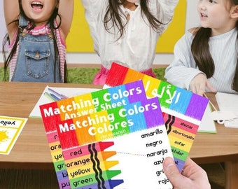 French Color Matching Worksheets: Learn and Review the Colors in French ...
