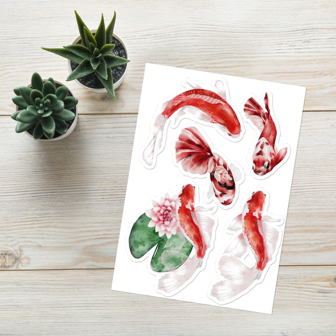 Japanese Koi Fish Designs Sticker Sheet - Etsy