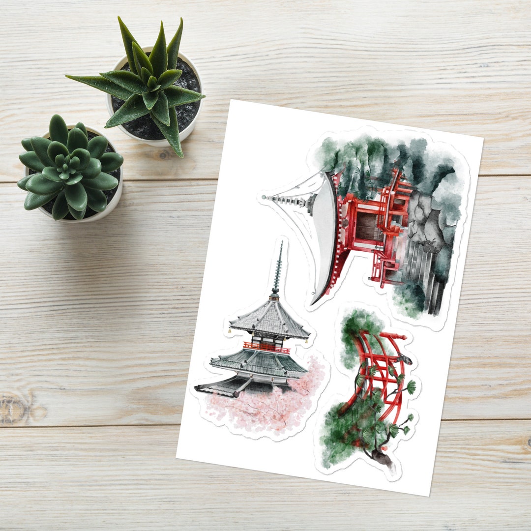 Japanese Structures Sticker Sheet - Etsy