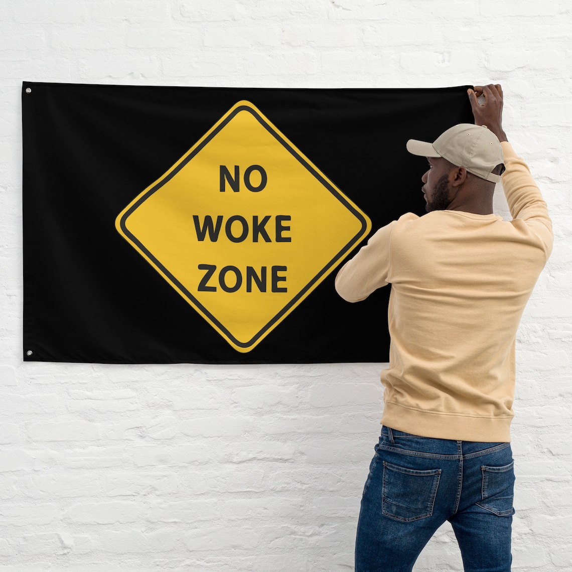 No Woke Zone Flag - Etsy
