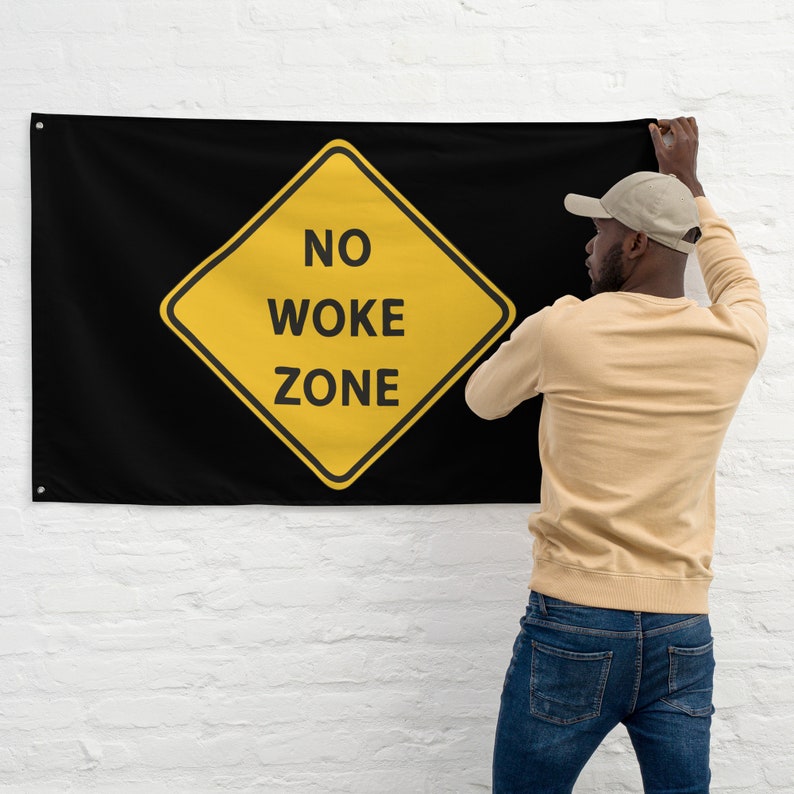 No Woke Zone Flag - Etsy