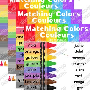 French Color Matching Worksheets: Learn and Review the Colors in French ...
