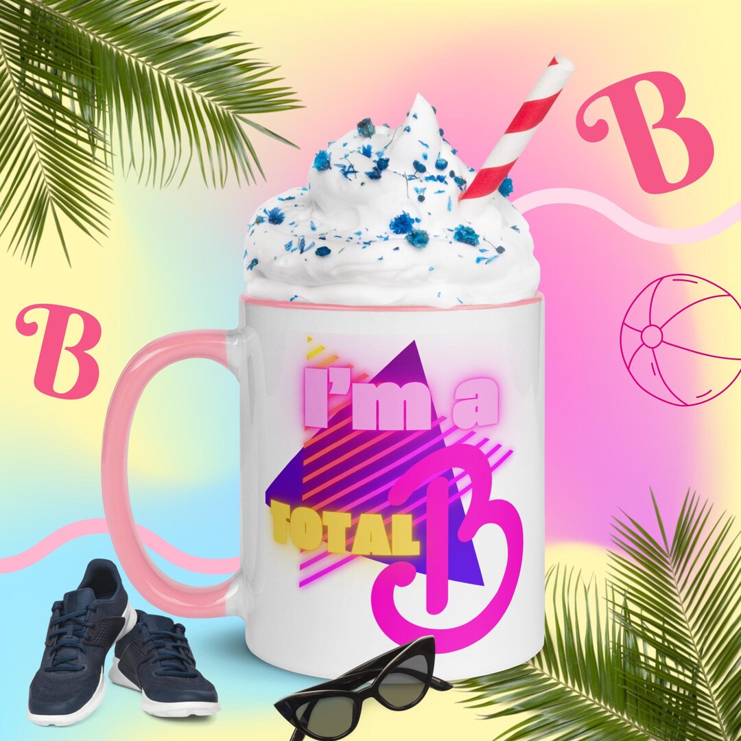 I'm a TOTAL B Fun Eighties Inspired Ceramic Coffee Mug With Pink Rim ...