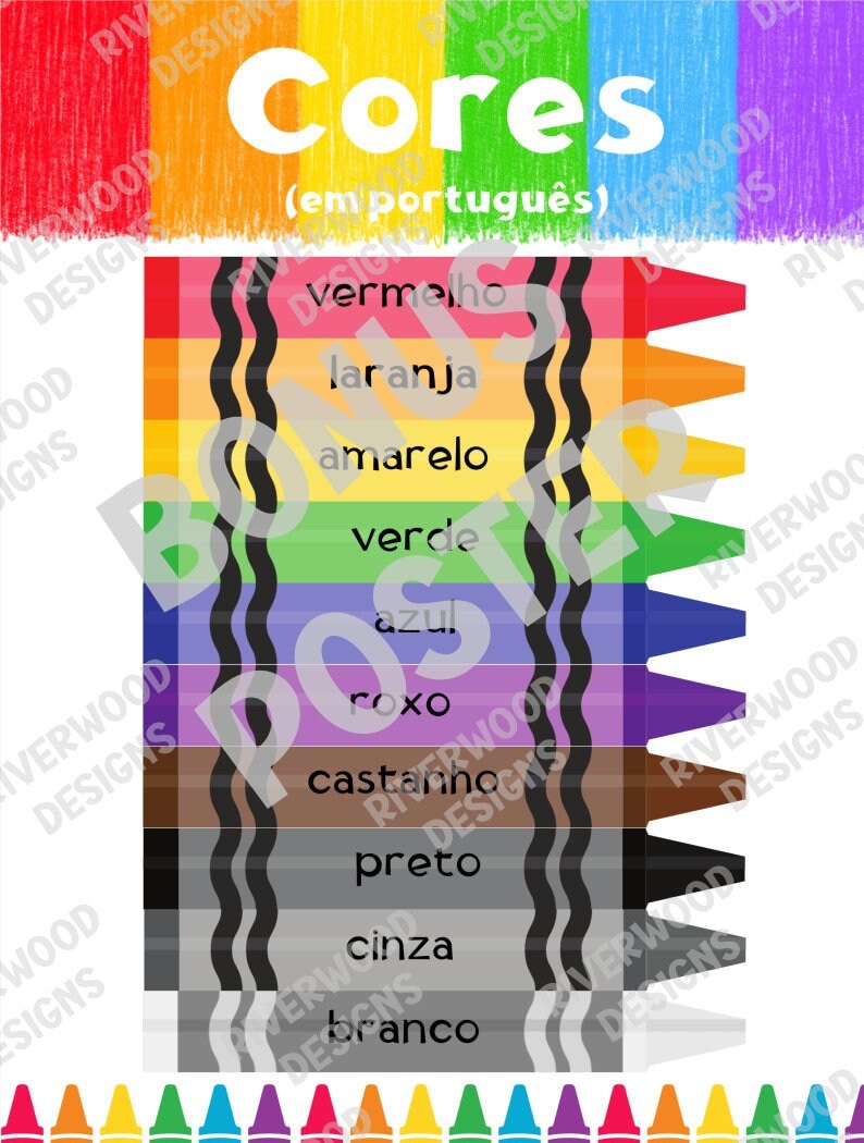 Portuguese Flashcards: A Fun and Easy Way to Learn the Colors in ...