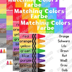 German Color Matching Worksheets: Learn and Review the Colors in German ...