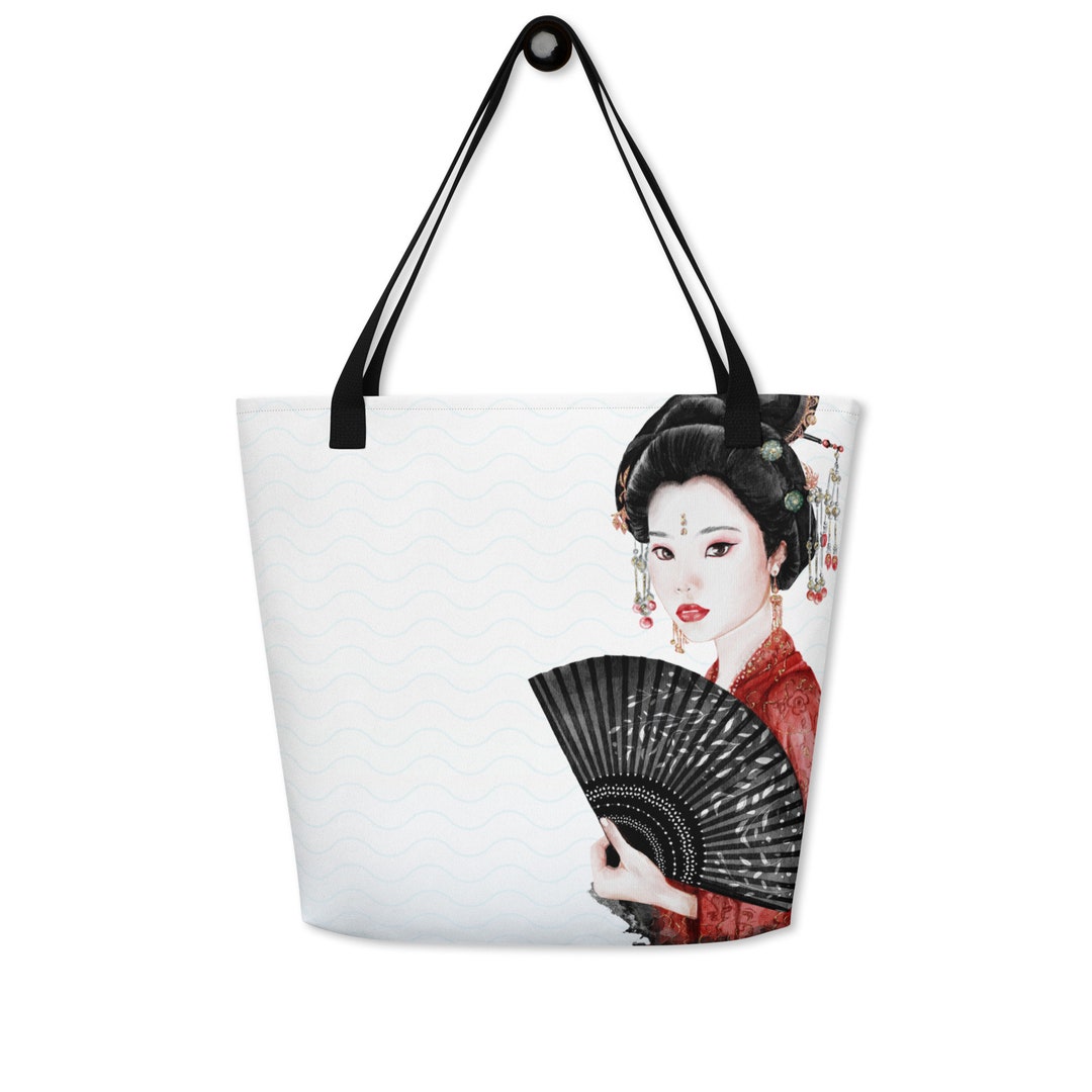 Japanese Geisha Large Tote Bag - Etsy