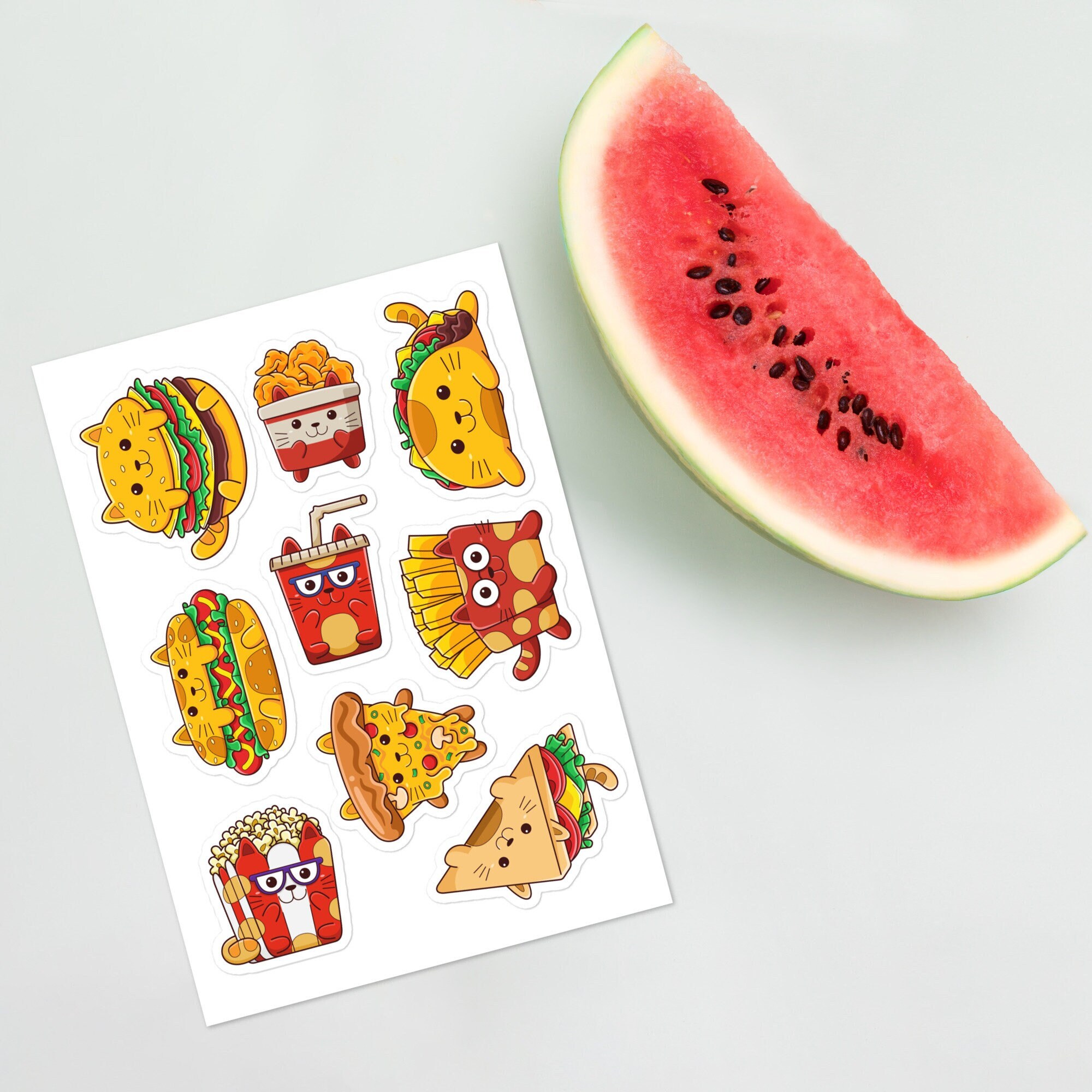 Cat Food Sticker Sheet - Etsy
