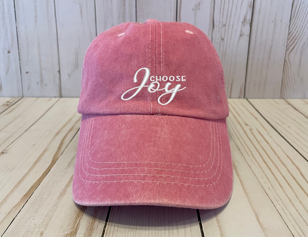 Baseball Hat, Choose Joy, Motivational Hat, White Embroidered Design On ...