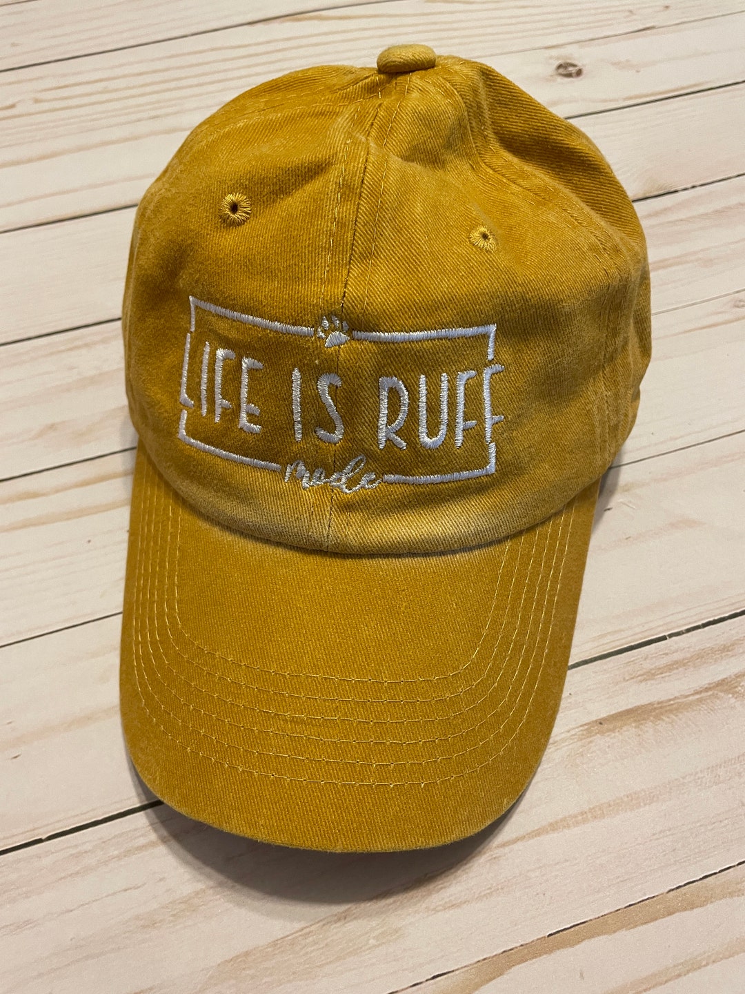 Baseball Hat, Life is Ruff Dog, Paw, Funny Saying, Adjustable ...