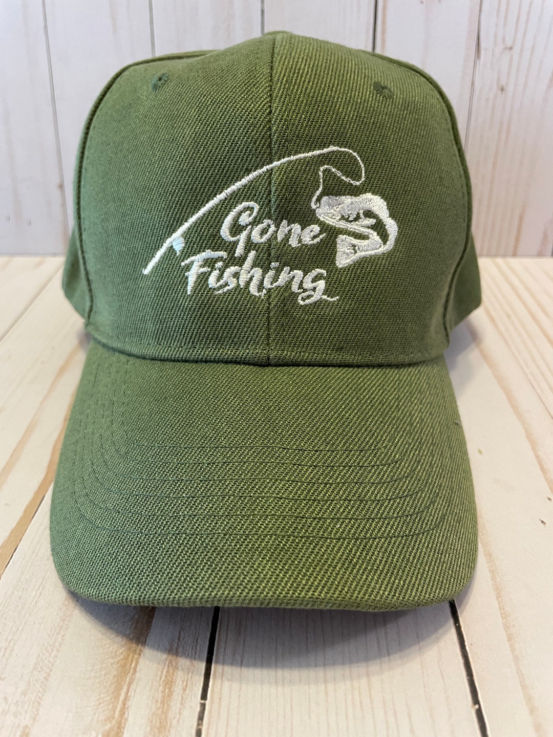 Gone Fishing Baseball Hat, Vacation Hat, Funny Saying, Embroidered ...