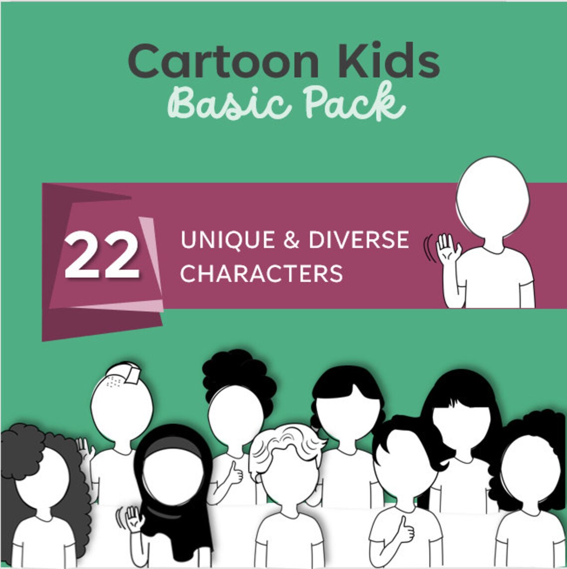 66 Cartoon Kids Clip Art - Basic Pack | PNG Transparent Clipart Images ...
