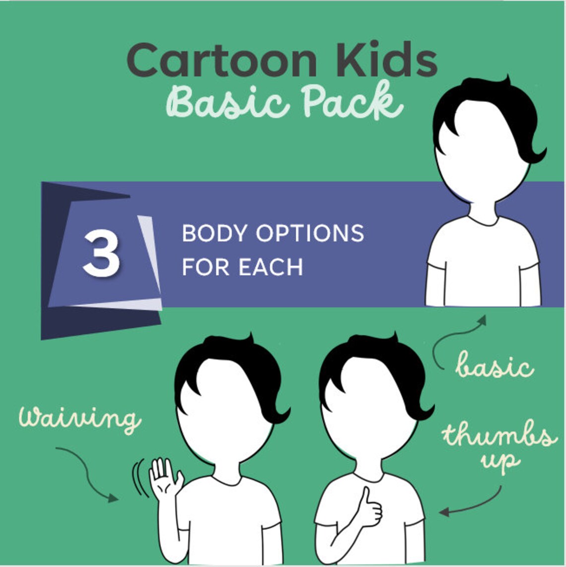 66 Cartoon Kids Clip Art - Basic Pack | PNG Transparent Clipart Images ...