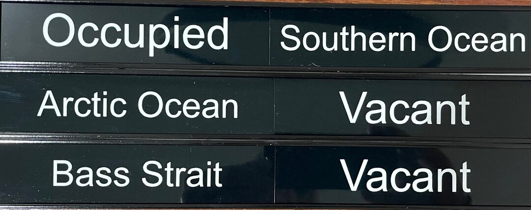 Office Door Sign Gloss Black - Sliding In/out 300mm X 38mm - Etsy