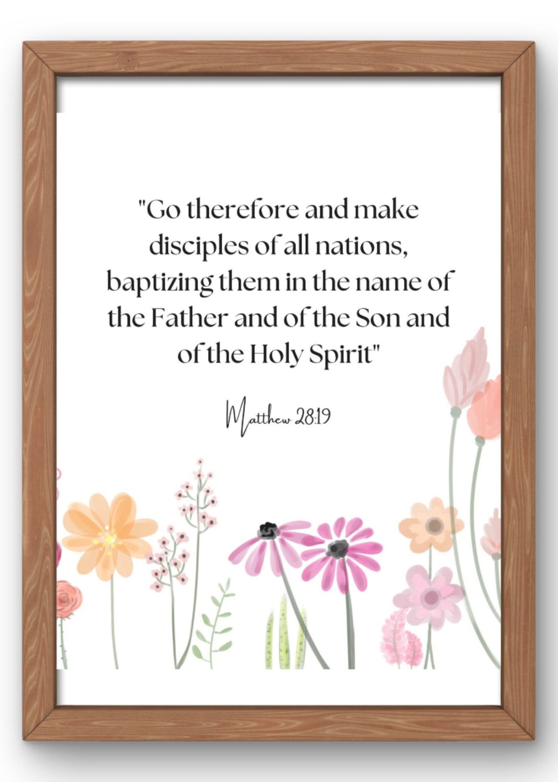 Matthew 28:19 Christian Wall Art Aesthetic, Go Therefore and Make ...