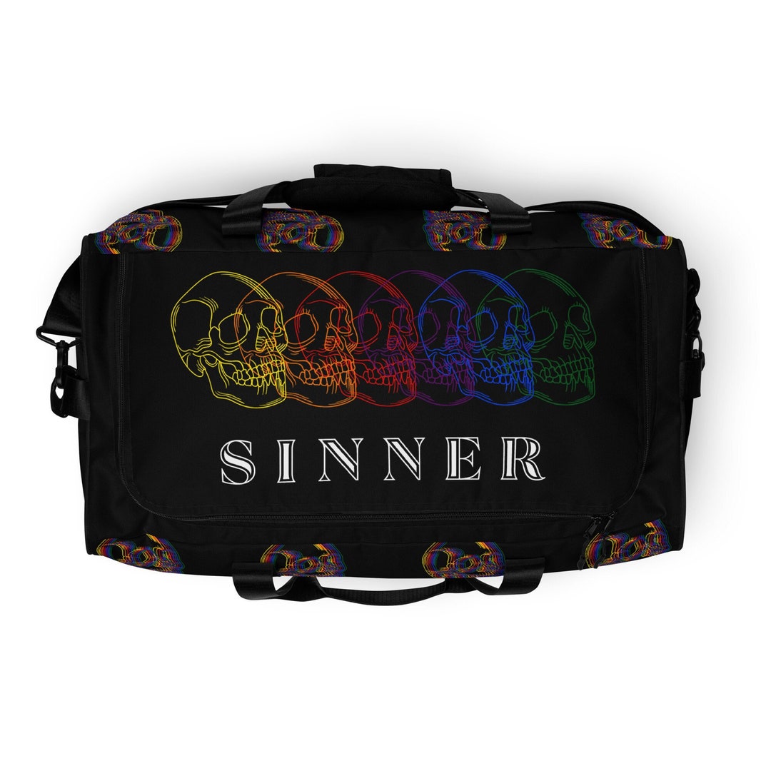 Sinner Rainbow Skull Duffle Bag, LGBTQ+ Sex Toy Travel Storage, Pride ...