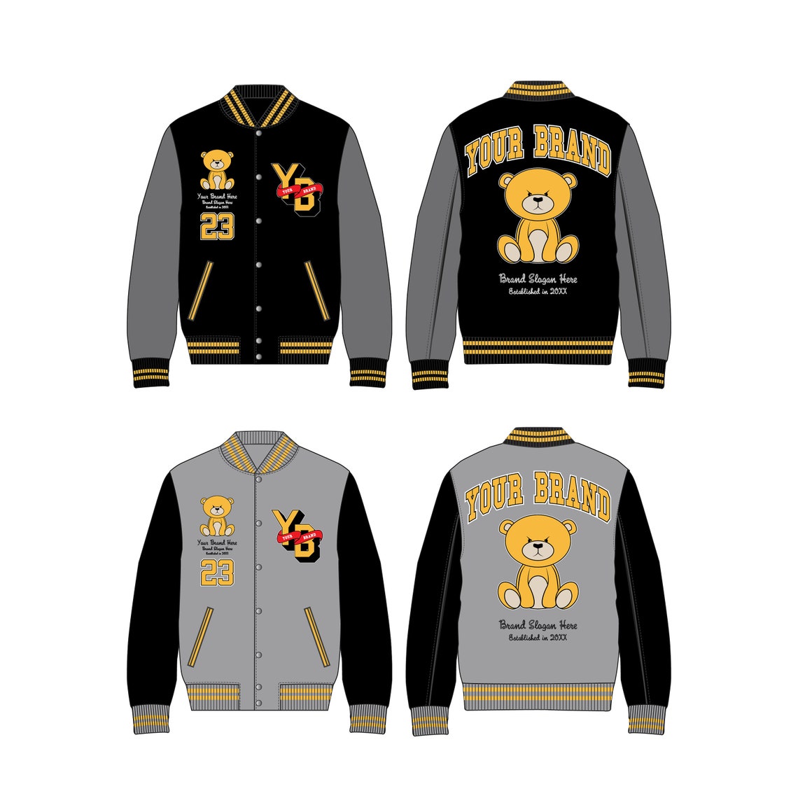 Custom Streetwear Collection Tech Pack Bundle, Clothing Sketch, Flat ...