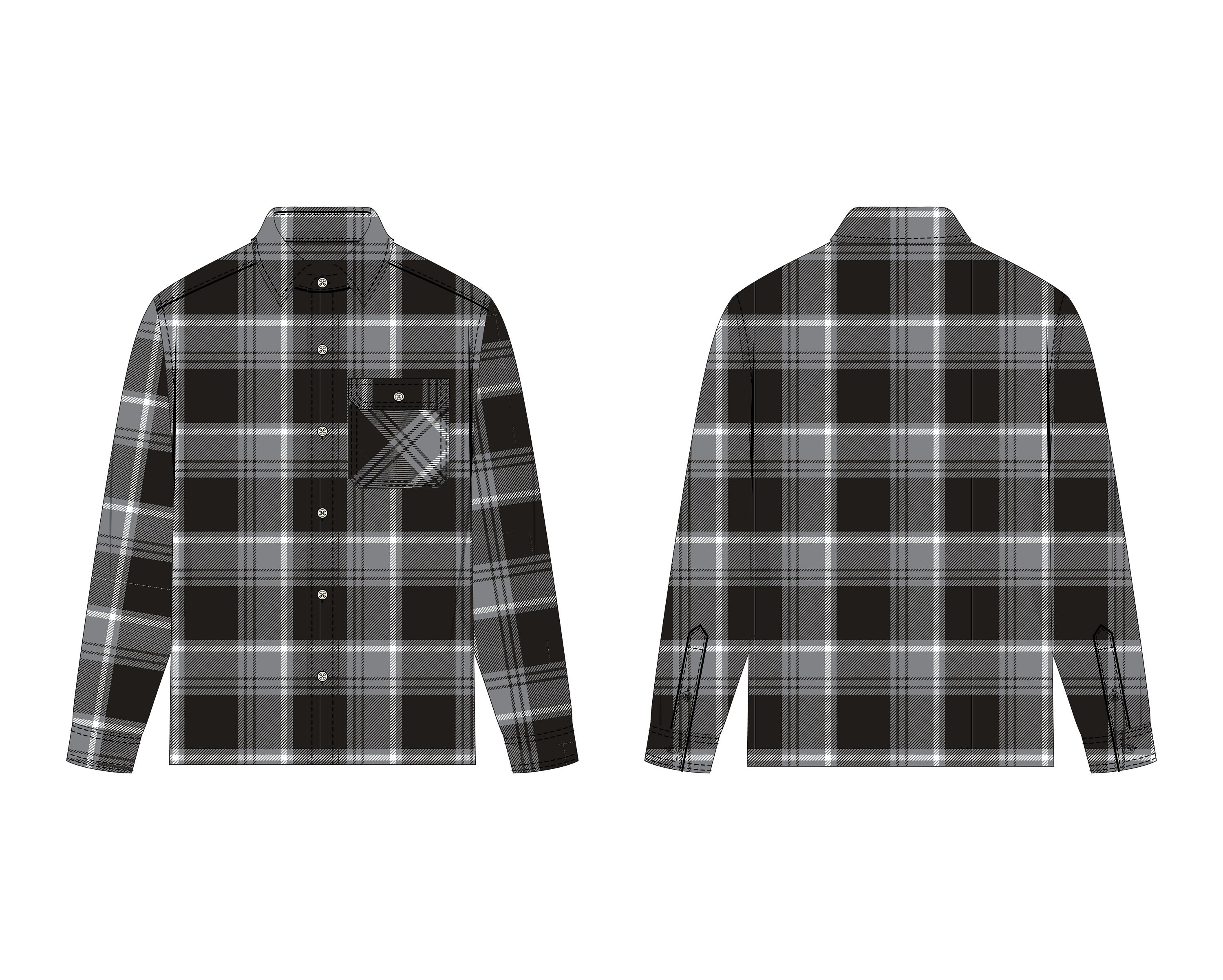 Flannel Shirt Vector, Clothing Sketch, Flat Clothing Mockup, Hoodie ...
