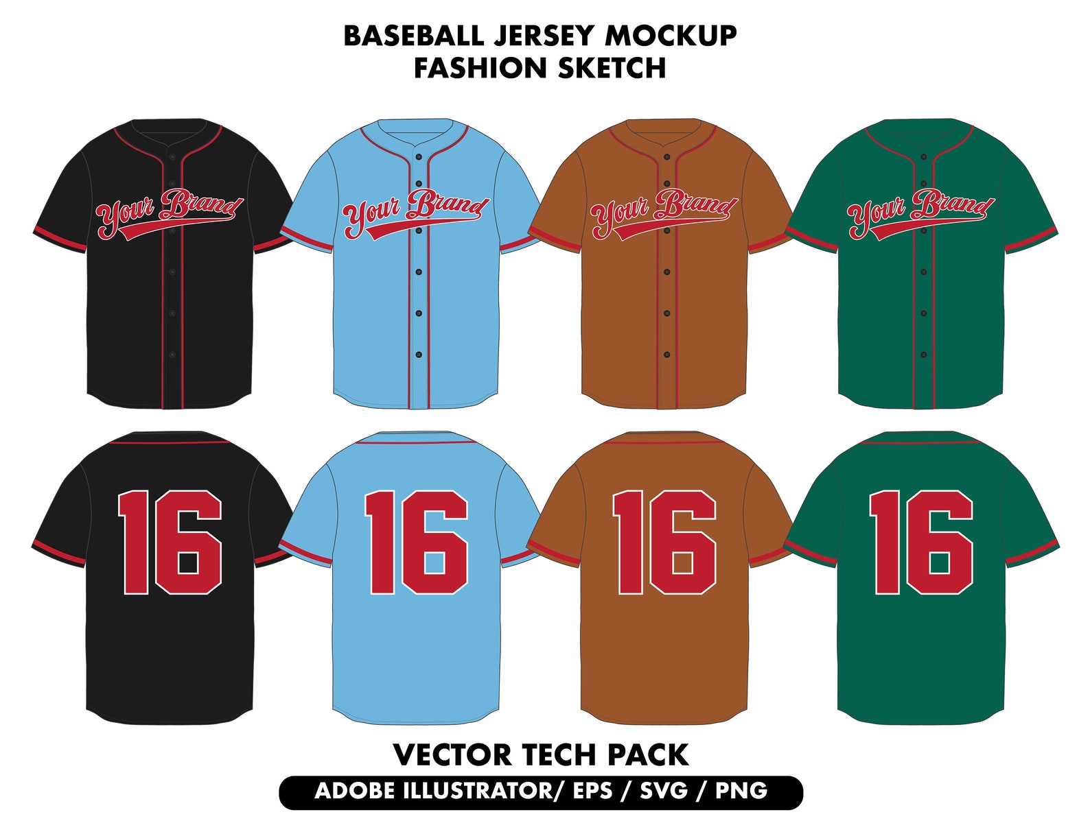 Street Wear Mockup Templates, Baseball Jersey Mockup Vector, Baseball ...