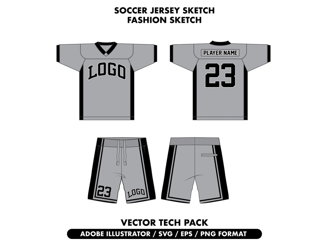 Soccerjersey Vector Mockup, Football Jersey Template, Jersey Tech Pack ...