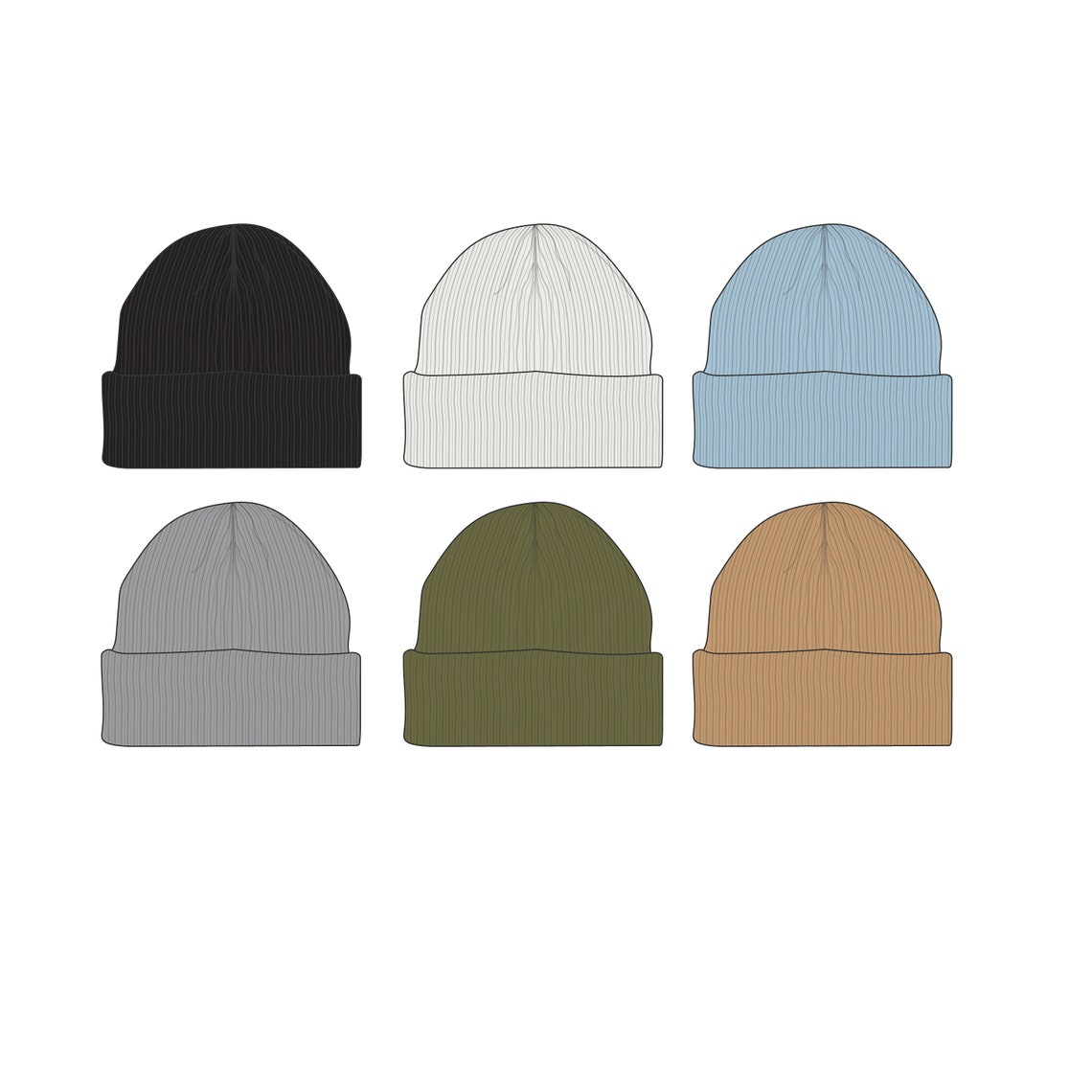 Streetwear Collection Tech Pack Bundle Clothing Sketch Flat - Etsy