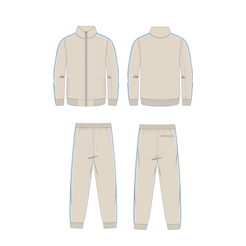 Track Suit Tech Pack Bundle, Clothing Sketch, Bundle Fashion Design ...