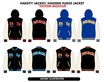 Varsity Jacket Tech Pack, Clothing Sketch, Bundle Fashion Design ...