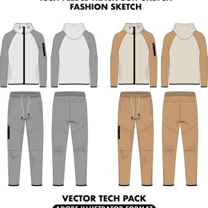 Tech Fleece Tech Pack Bundle, Clothing Sketch, Bundle Fashion Design ...