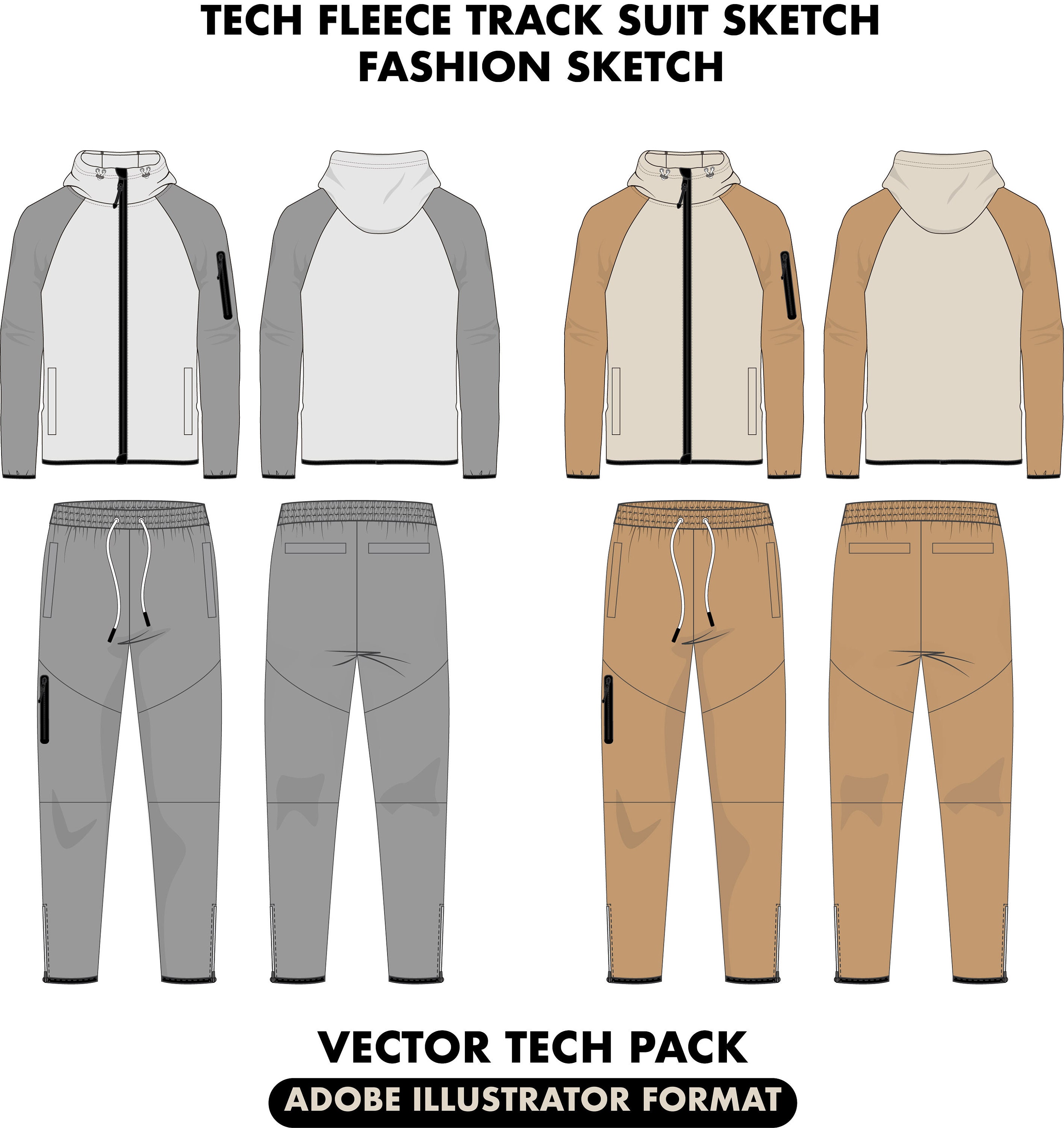 Tech Fleece Tech Pack Bundle, Clothing Sketch, Bundle Fashion Design ...