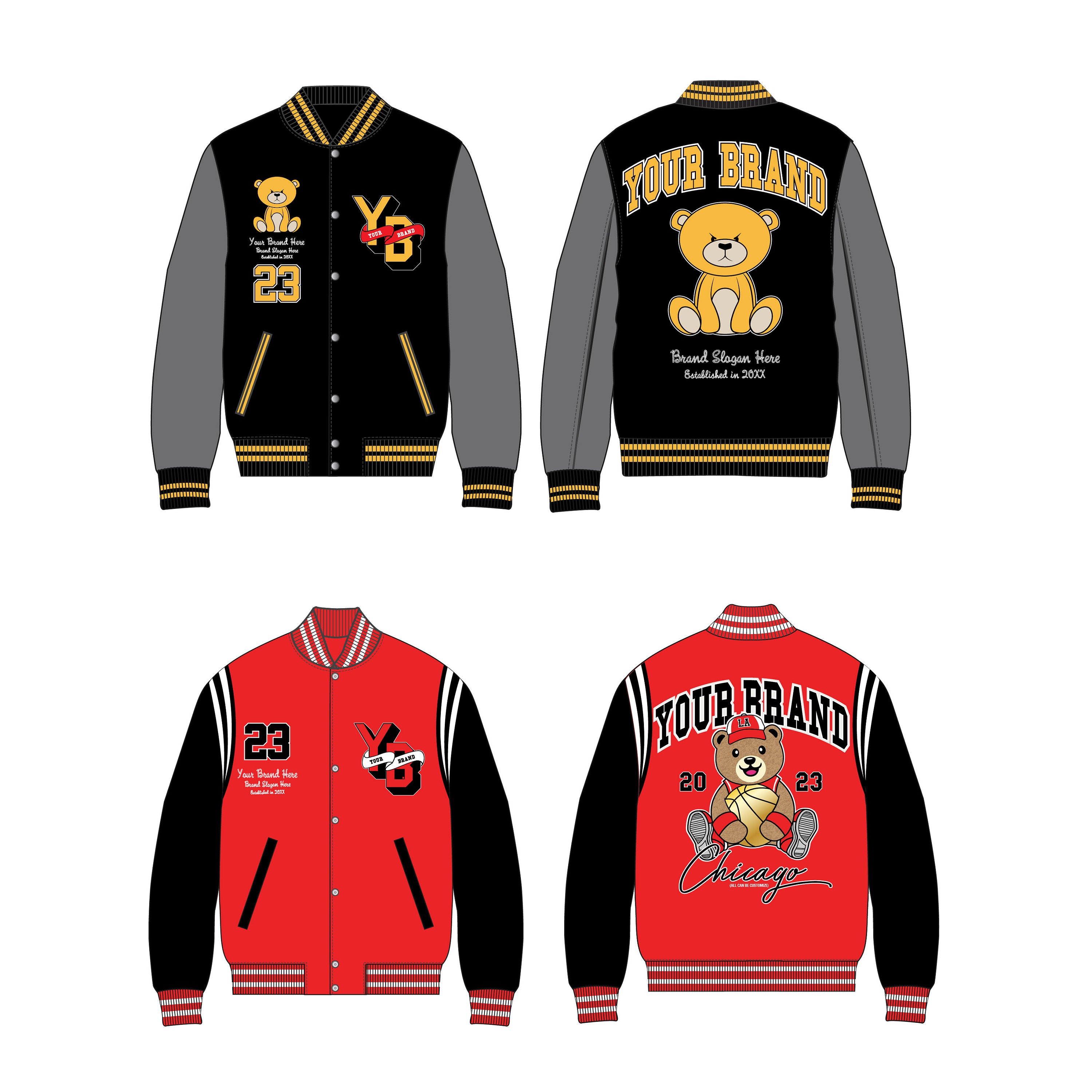 Custom Jacket Tech Pack Bundle, Clothing Sketch, Flat Clothing Mockup ...