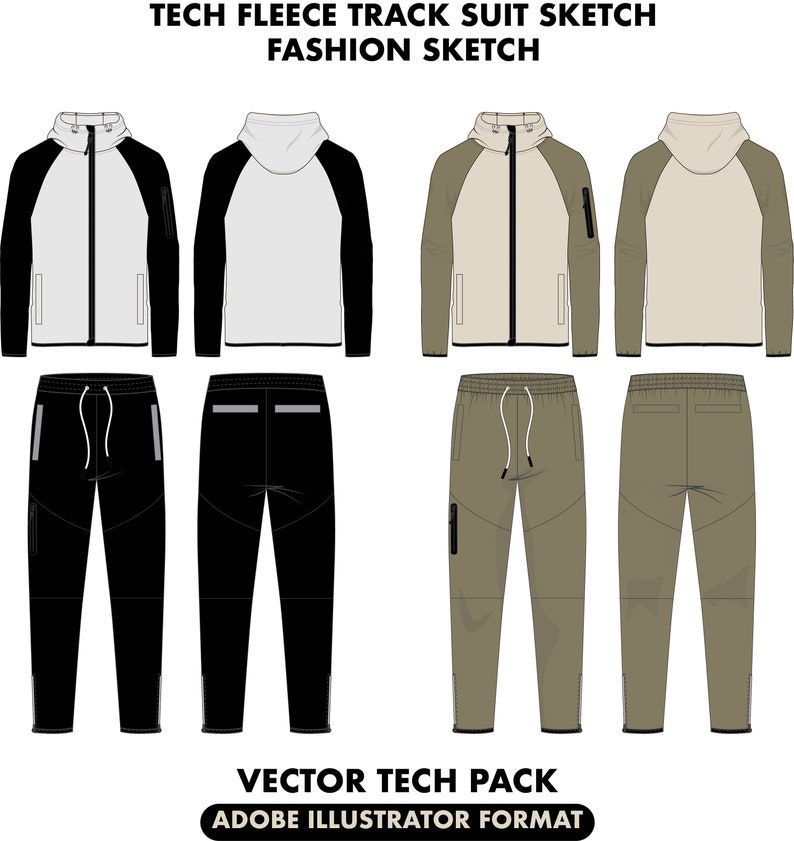 Tech Fleece Tech Pack Bundle, Clothing Sketch, Bundle Fashion Design ...