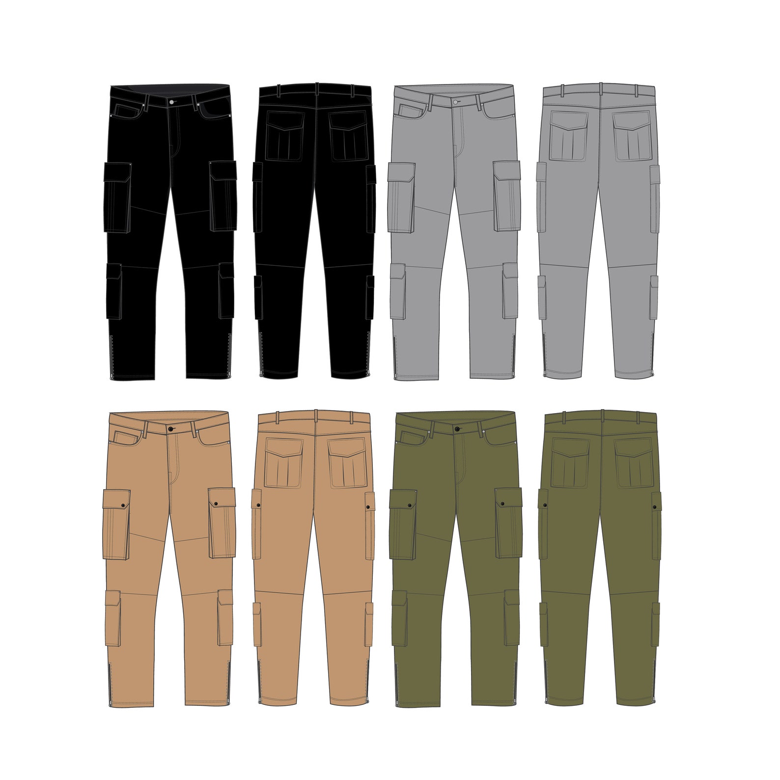 Sweatpants Vector Adobe Illustrator Tech Pack, Bottoms Tech Pack Bundle ...
