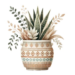 Boho Inspired Indoor Plant Clipart Set for Creative Project, Bohemian ...