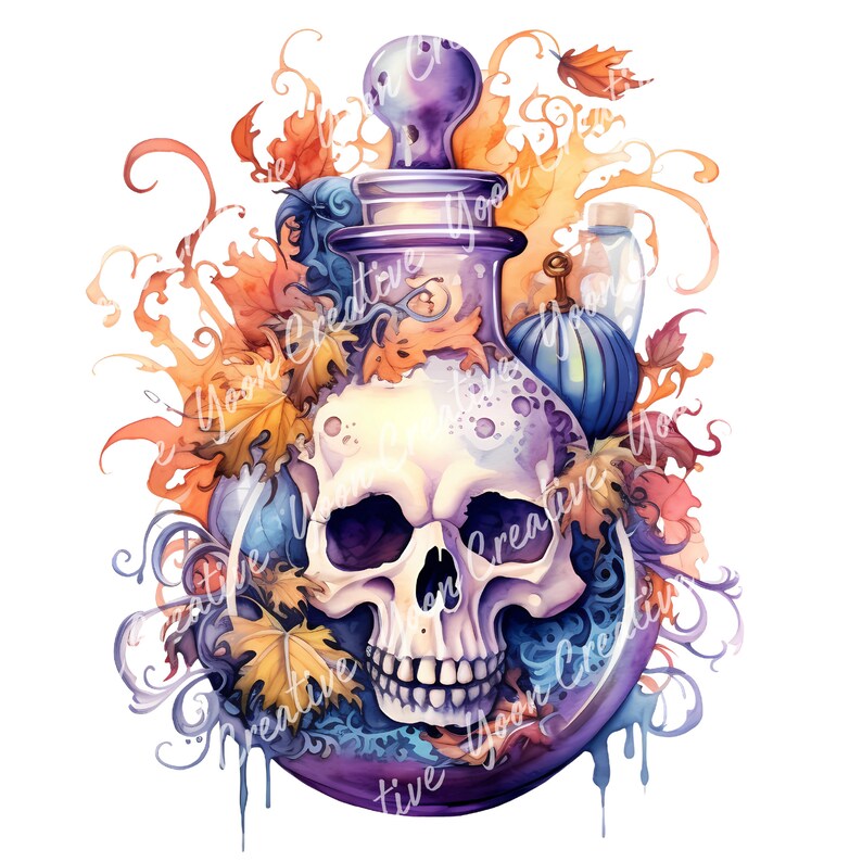 Watercolor Spooky Potions Clipart Set for Creative Projects - Etsy