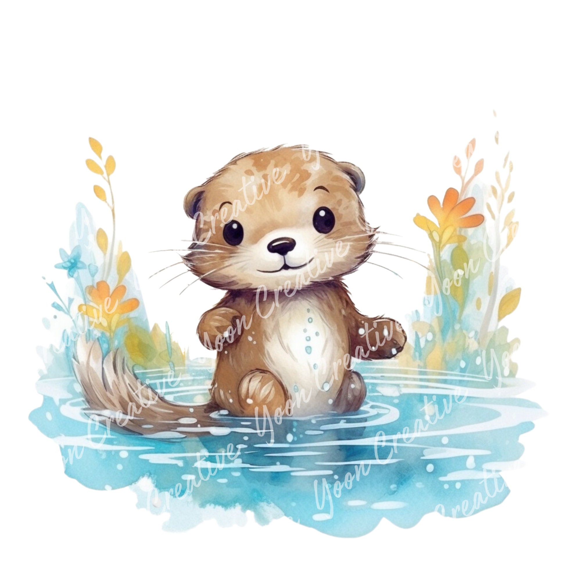Adorable and Playful Otter Clipart Set for Creative Projects, Cute Baby ...