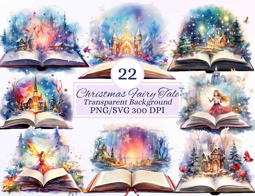 Christmas Fairy Tale Clipart Set for Creative Projects, Xmas Design ...
